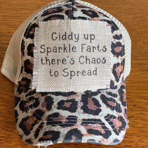 Giddy up Sparkle Farts There's Chaos to Spread Mesh Trucker Ponytail ...