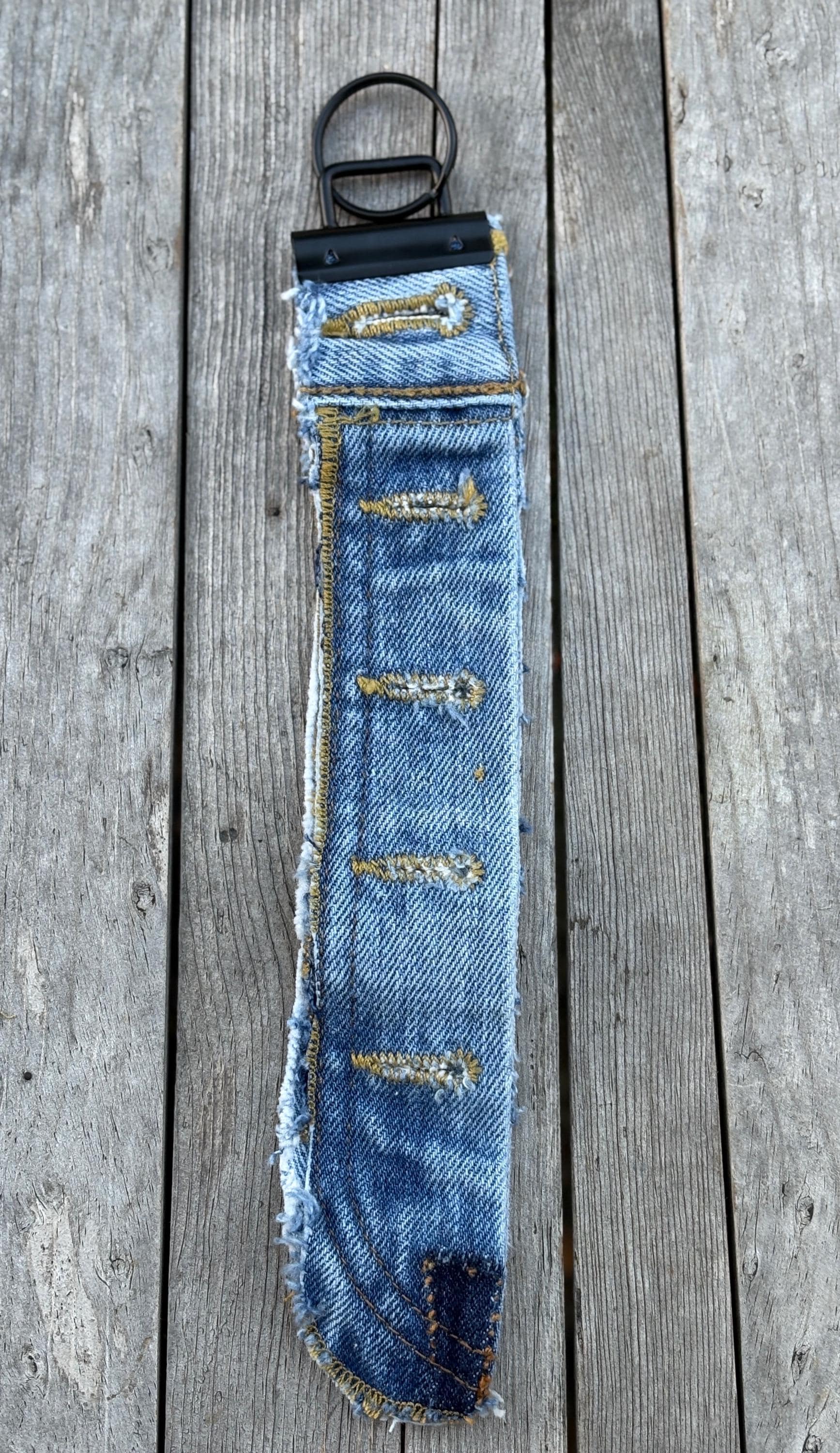 Upcycled Wrangler and Levi Denim Fly Key Strap - Etsy