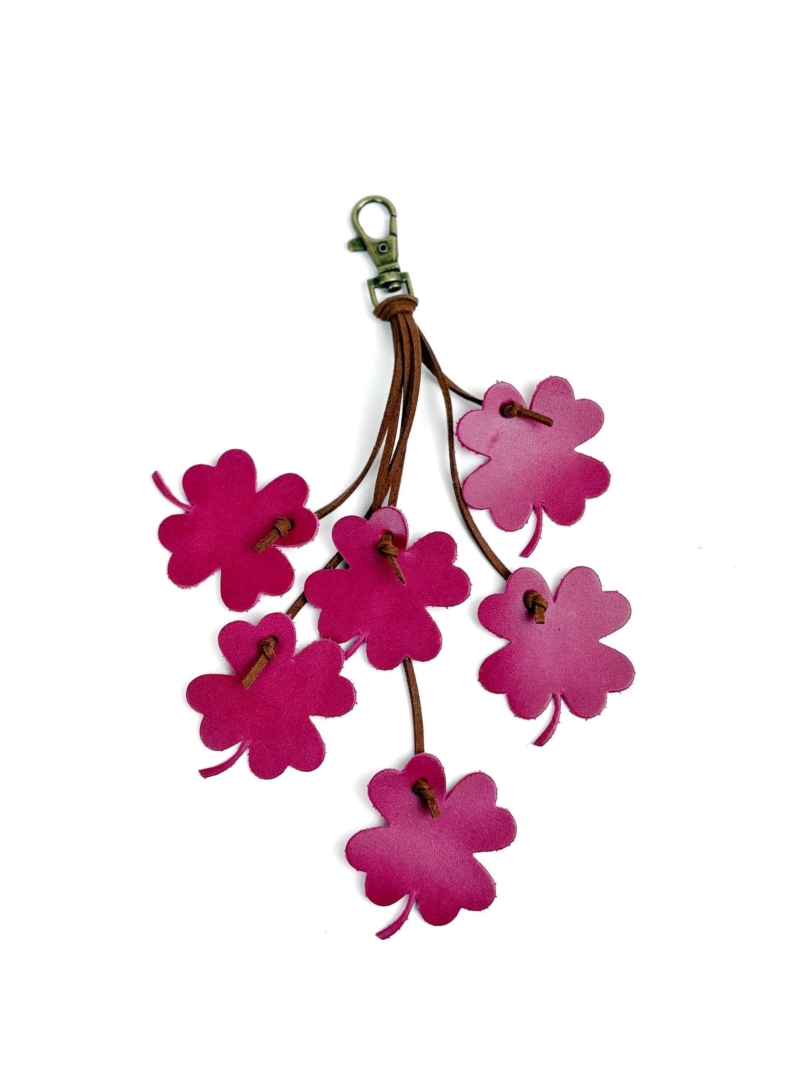 Four Leaf Clover Shamrock Leather Purse Tassel Bag Charm - Etsy