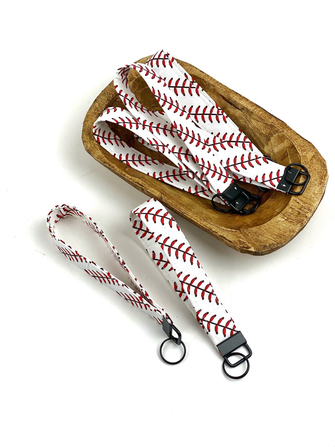 Baseball Stitching Cotton Wristlet Key Fob: Fabric Key Chain Holder - Etsy