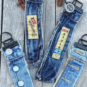 Upcycled Wrangler and Levi Denim Fly Key Strap - Etsy