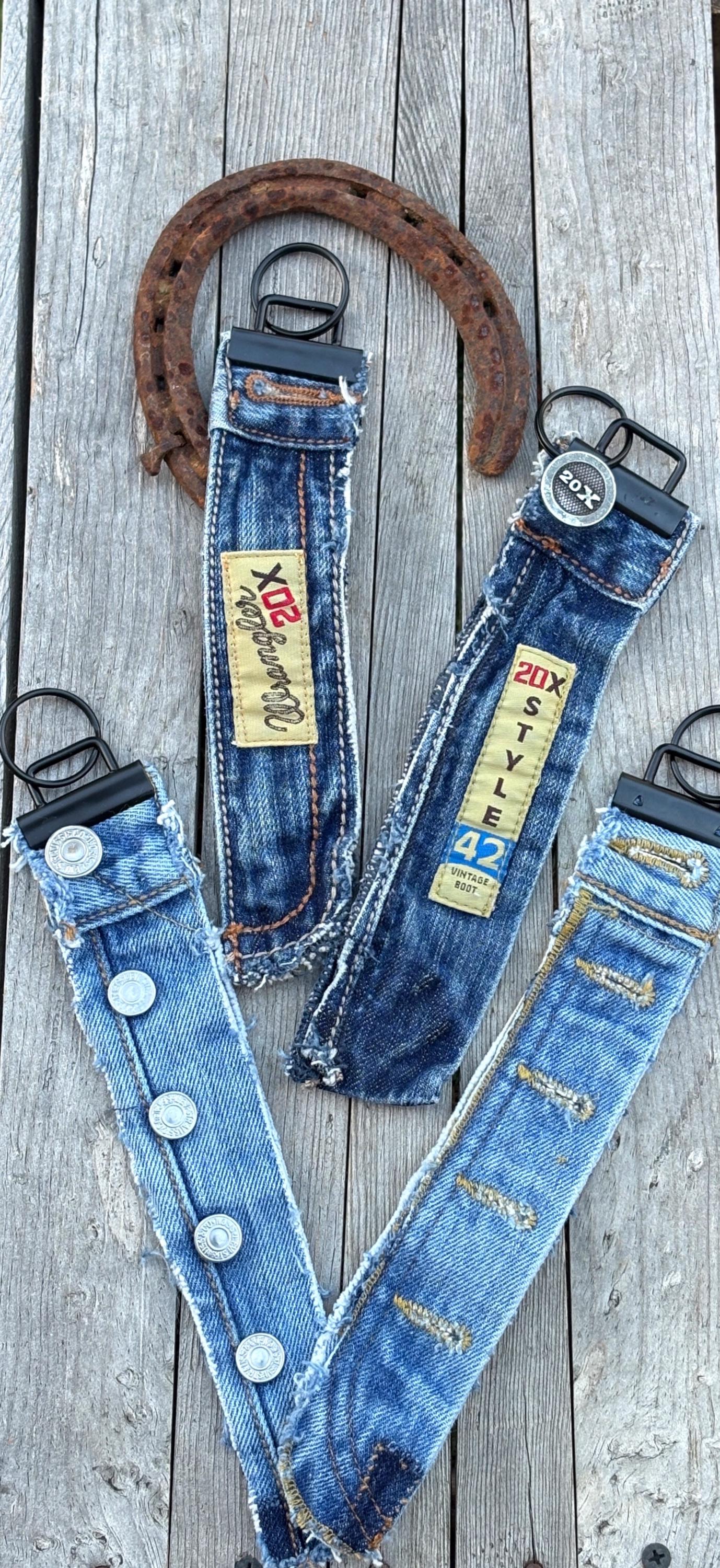 Upcycled Wrangler and Levi Denim Fly Key Strap - Etsy