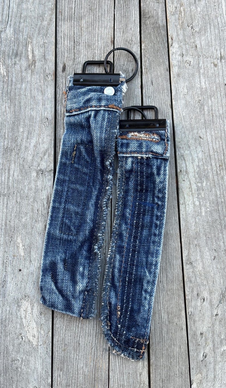 Upcycled Wrangler and Levi Denim Fly Key Strap - Etsy