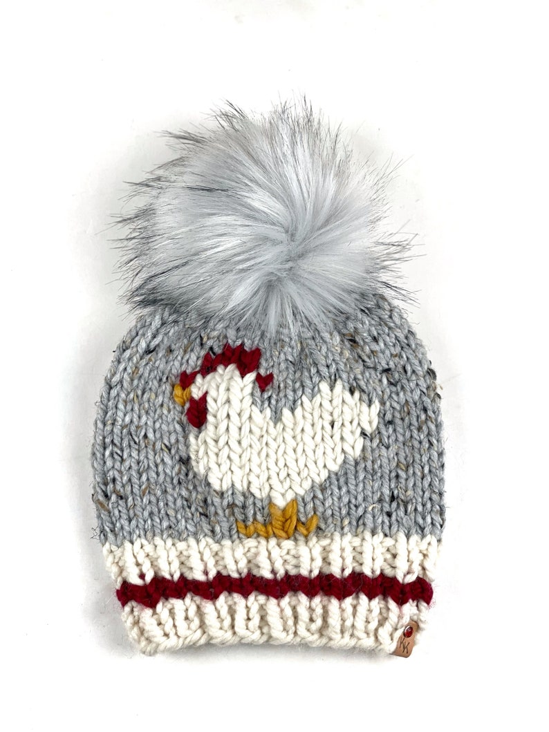 Knit Chicken Hat Sock Monkey Chicken Beanie Wool Blend Womens - Etsy