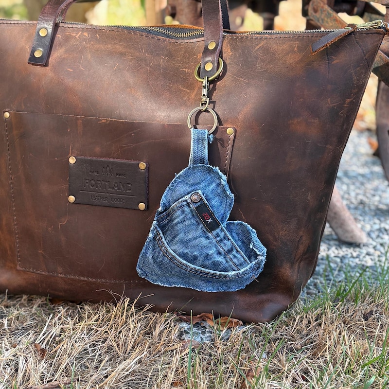 Denim Keychain - Etsy