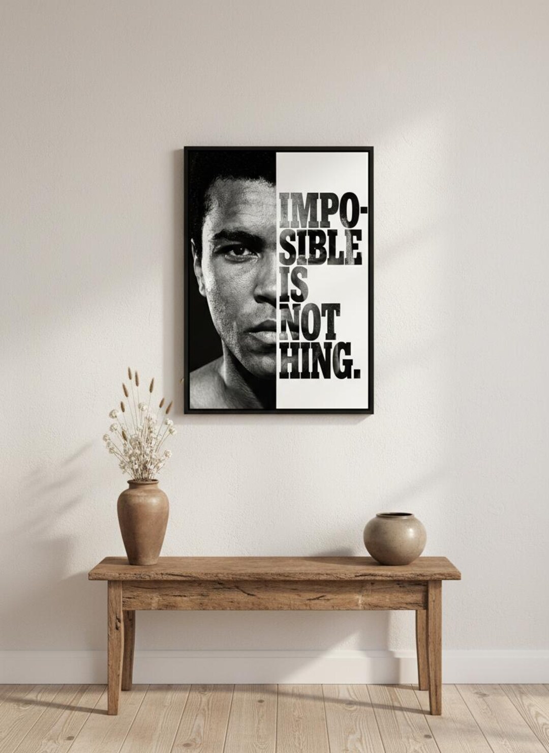 Muhammad Ali Poster | Impossible is Nothing Wall Art | Motivational ...