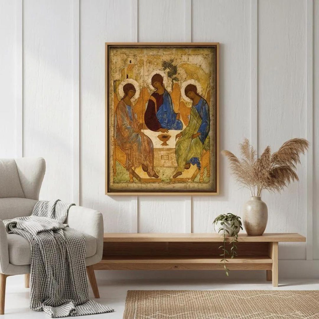 Andrei Rublev Holy Trinity Icon Print, Orthodox Christian Wall Art ...