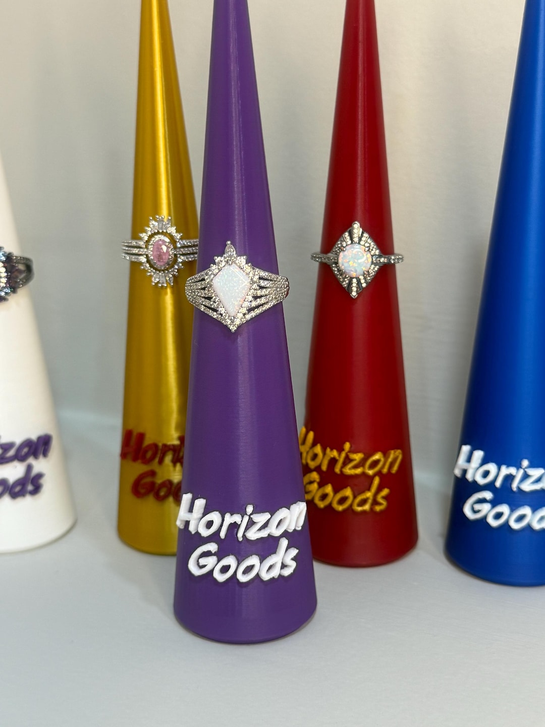 Personalized 3D Printed Ring Holder – Customizable Cone Stand for Rings ...