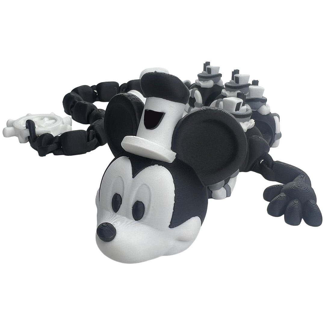 Vintage Cartoon Steamboat Character Articulated Toy | Flexi Fidget ...