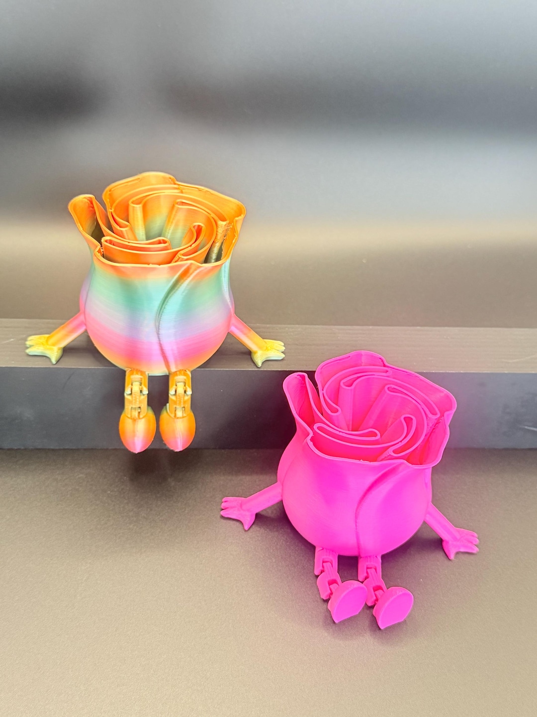 3D Printed Sitting Rose Figurine | Articulated Legs, Desk Decor - Etsy