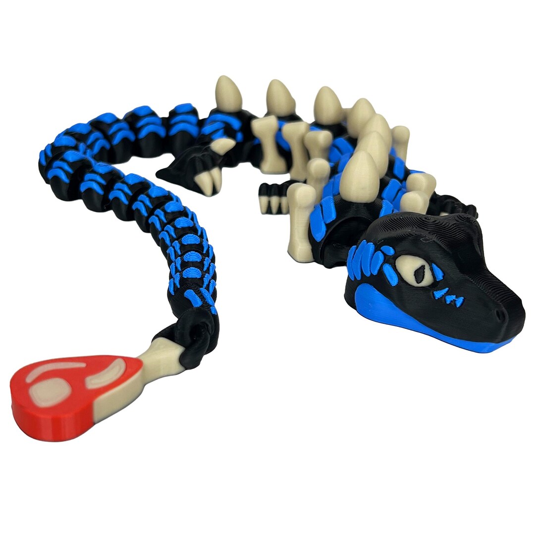 Articulated Velociraptor | Flexi Raptor Skeleton | 3D Printed Poseable ...
