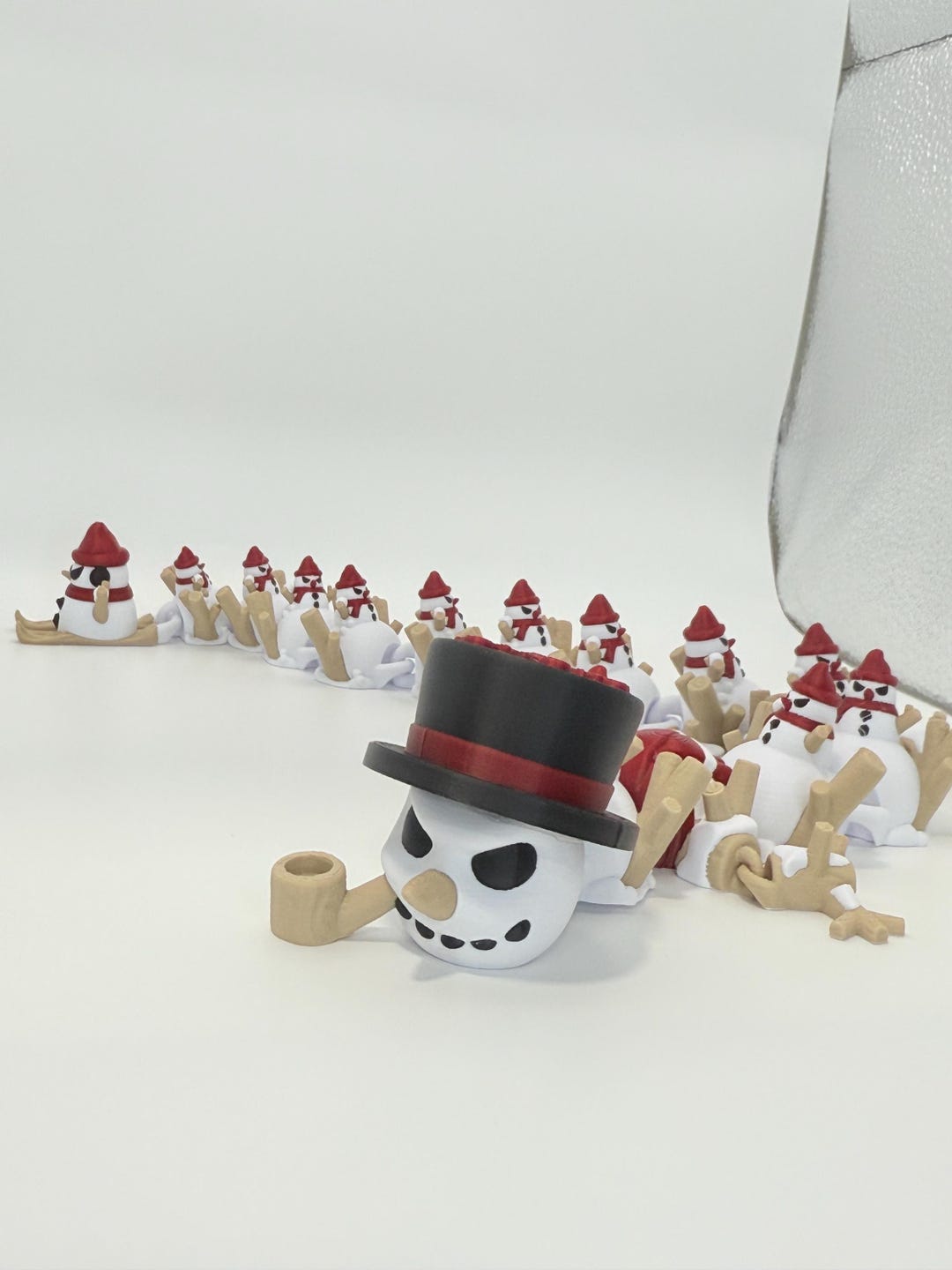 Snowman Dragon – Articulated 3D Printed Holiday Collectible – Handmade ...