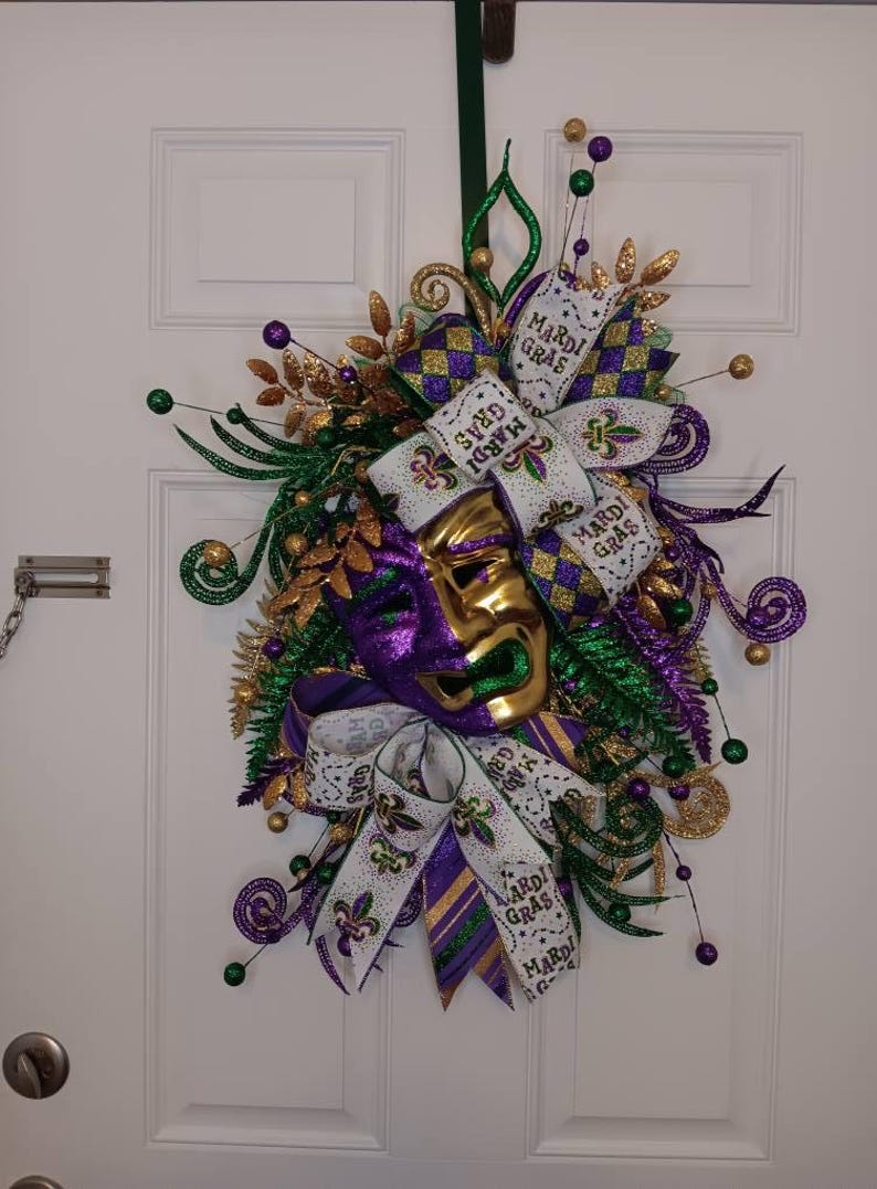 Mardi Gras Tragedy Mask Wreath - Etsy