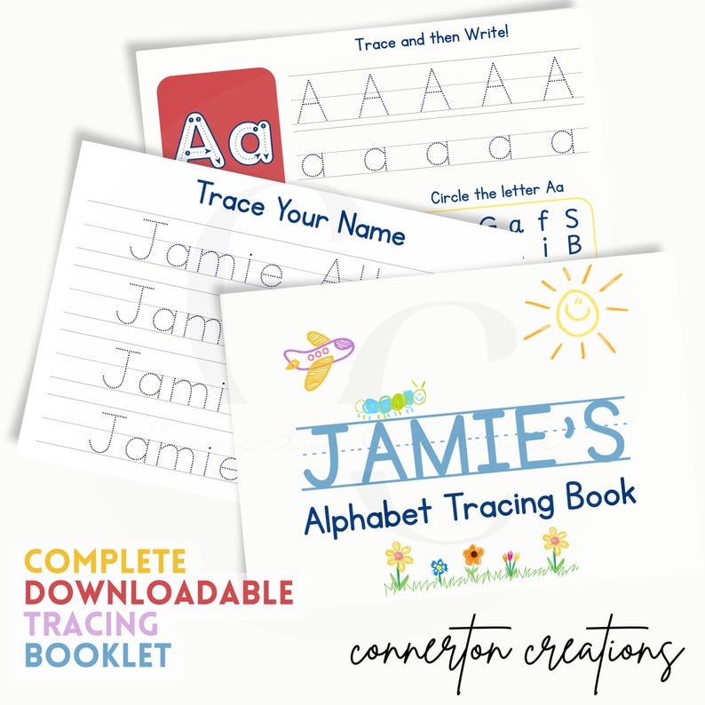Custom Name Workbook, Personalized Alphabet Tracing Book, Pre-k ...