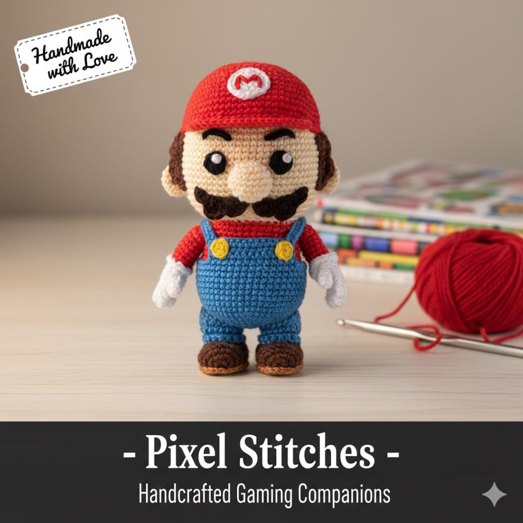 Mario Crochet Pattern PDF | Classic Game Hero Amigurumi | Video Game ...