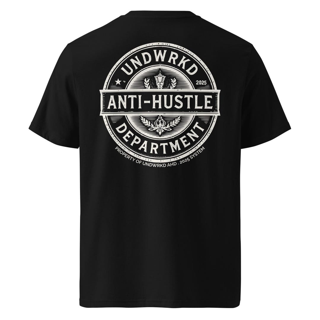 Anti Hustle Dept Shirt | Minimal Crest Graphic Tee | Organic Cotton ...