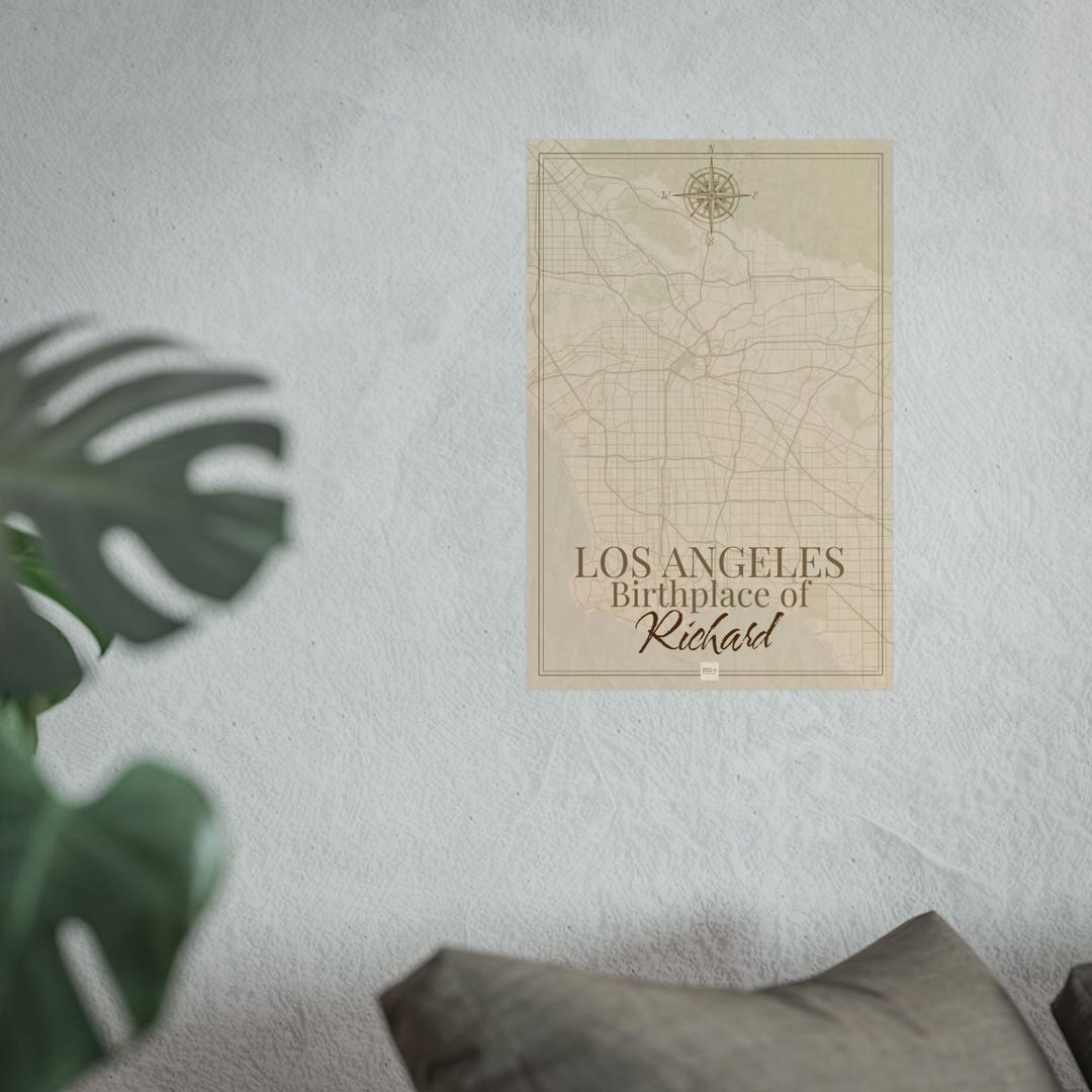 Los Angeles Birthplace Map Print – Personalized City Poster, Unframed ...