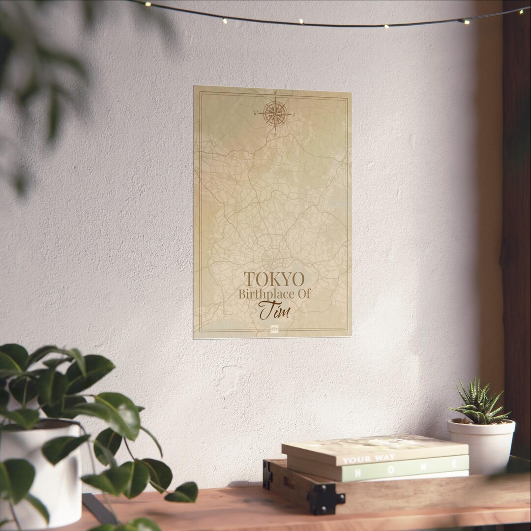 Tokyo Map Print | Custom Map Poster | Birthplace Of - Etsy