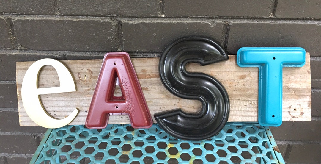 Vintage Sign Letters on Reclaimed Wood: Colorful Wall Decor - Etsy