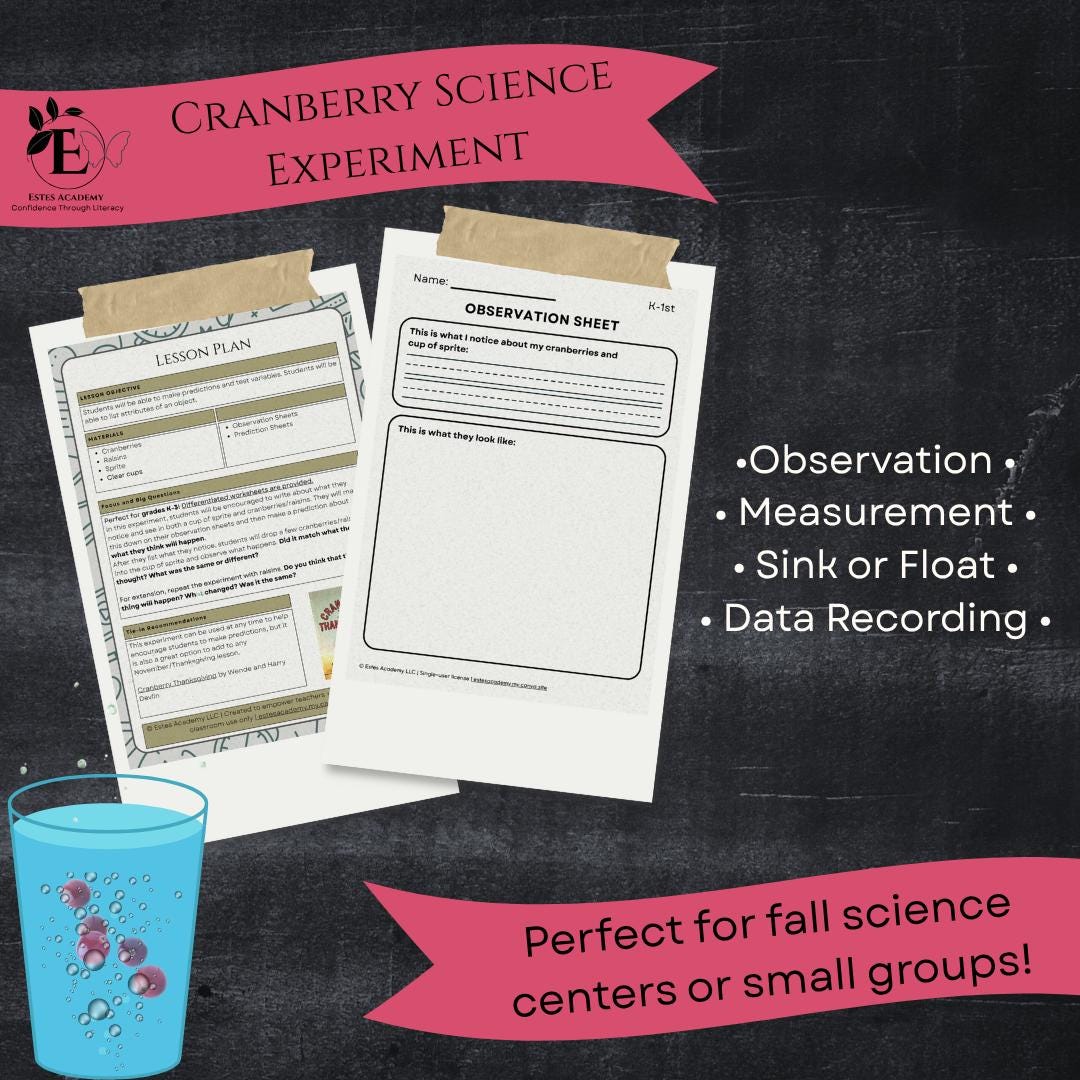 Thanksgiving Cranberry STEM Experiment | Kids Science Activity (PDF ...