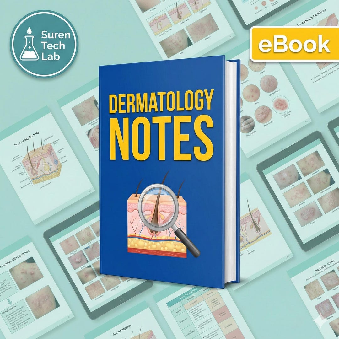 Dermatology Notes: Integumentary System, Skin Anatomy Study Guide ...