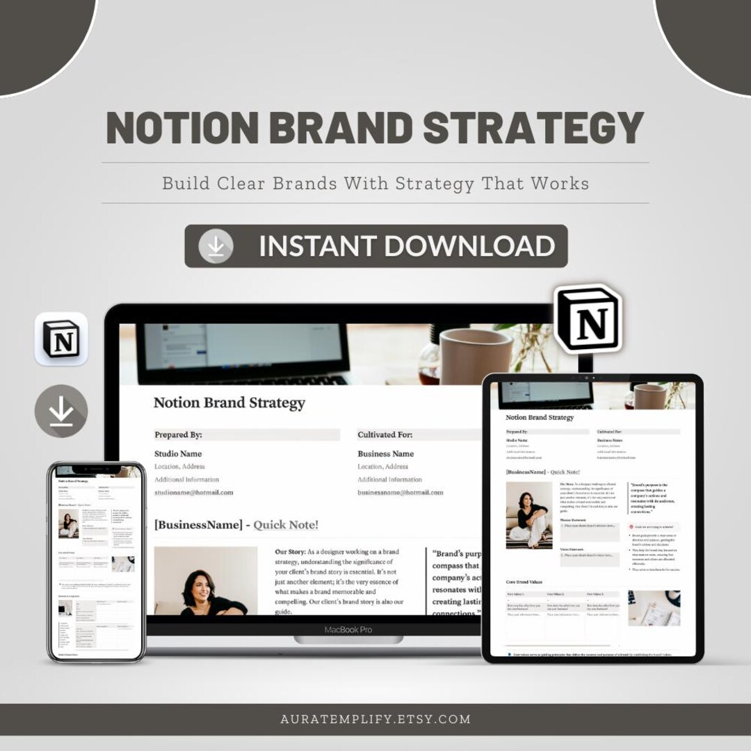Notion Brand Strategy Template | for Creative Businesses Digital ...