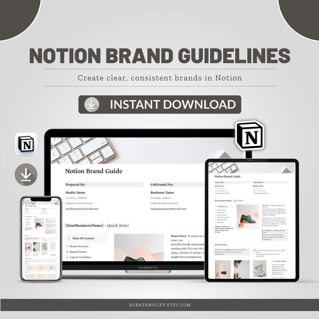 Notion Brand Guidelines Template | Freelancers & Startups Brand ...