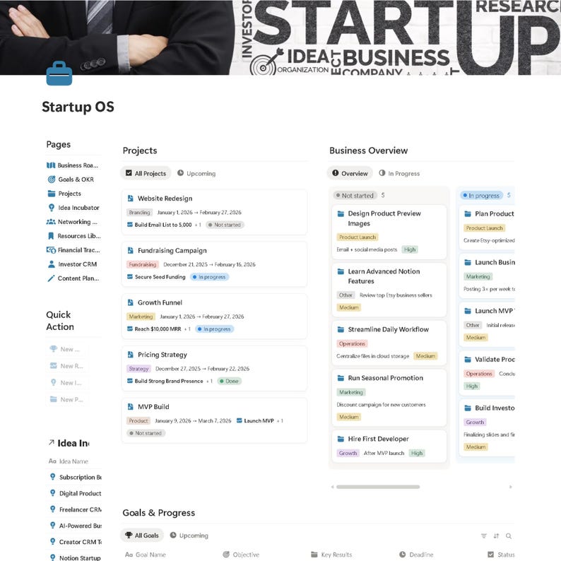 Startup Command Center Notion | All-in-one Notion Operating System for ...