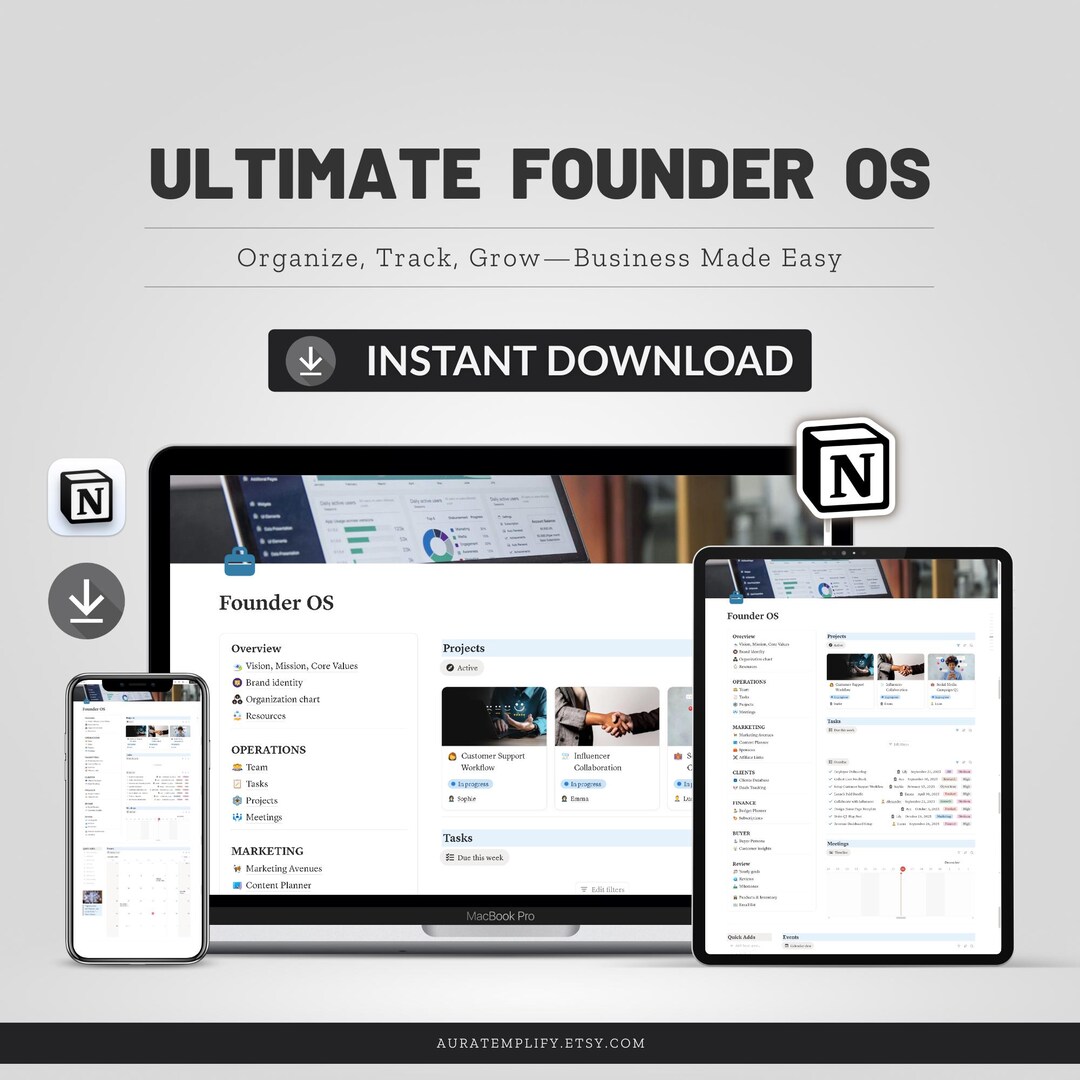 Ultimate Founder OS Notion Template | All-in-one Founder Dashboard ...