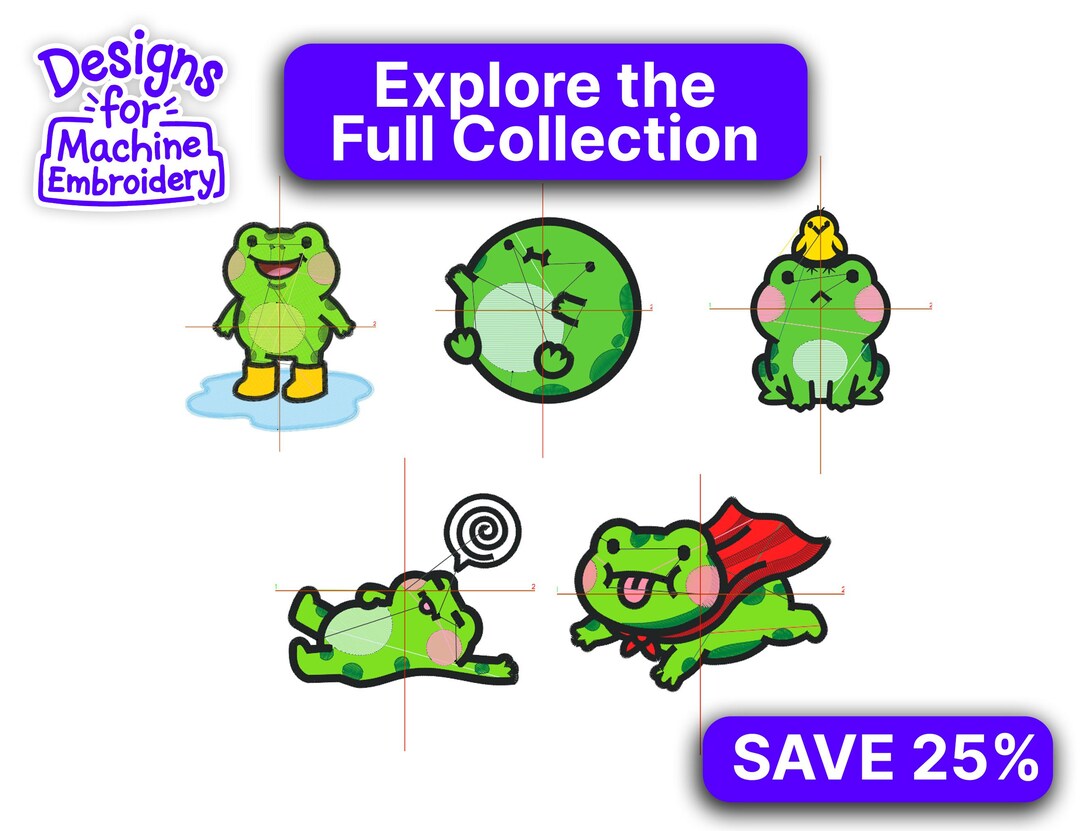 Frogs Doing Stuff Embroidery Design Pack | Embroidery Files for Gifts ...