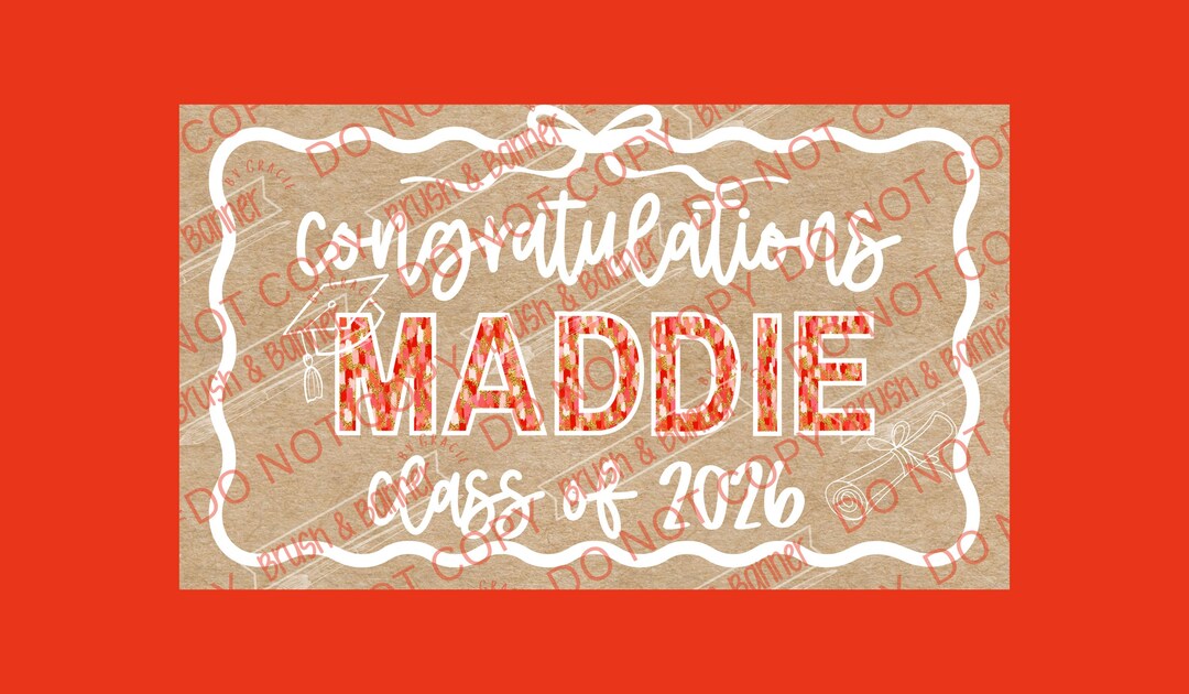 Editable Graduation Banner Template | 35x60 Canva Design (digital ...