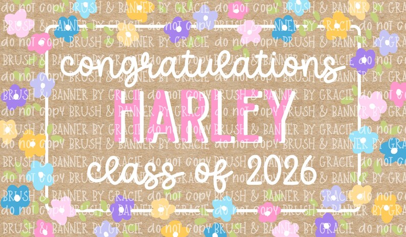 Graduation Banner Template | Editable Canva Banner | 35x60 | Floral ...