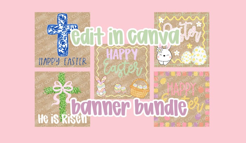 Editable Easter Banner Template Bundle 35x35 - Etsy