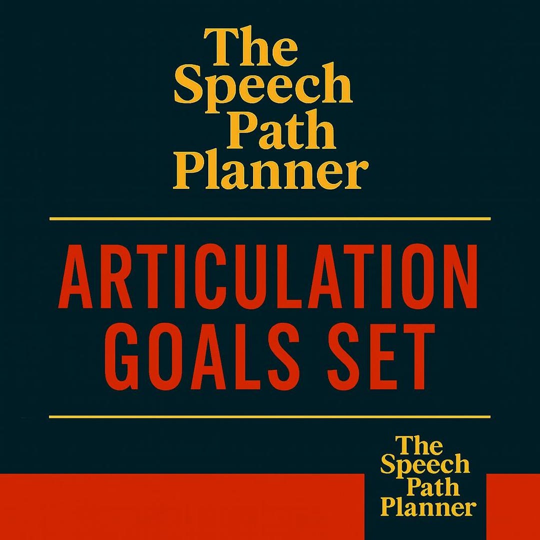 Articulation Goal Set | 15 SMART Articulation Goals + Long-term Targets ...