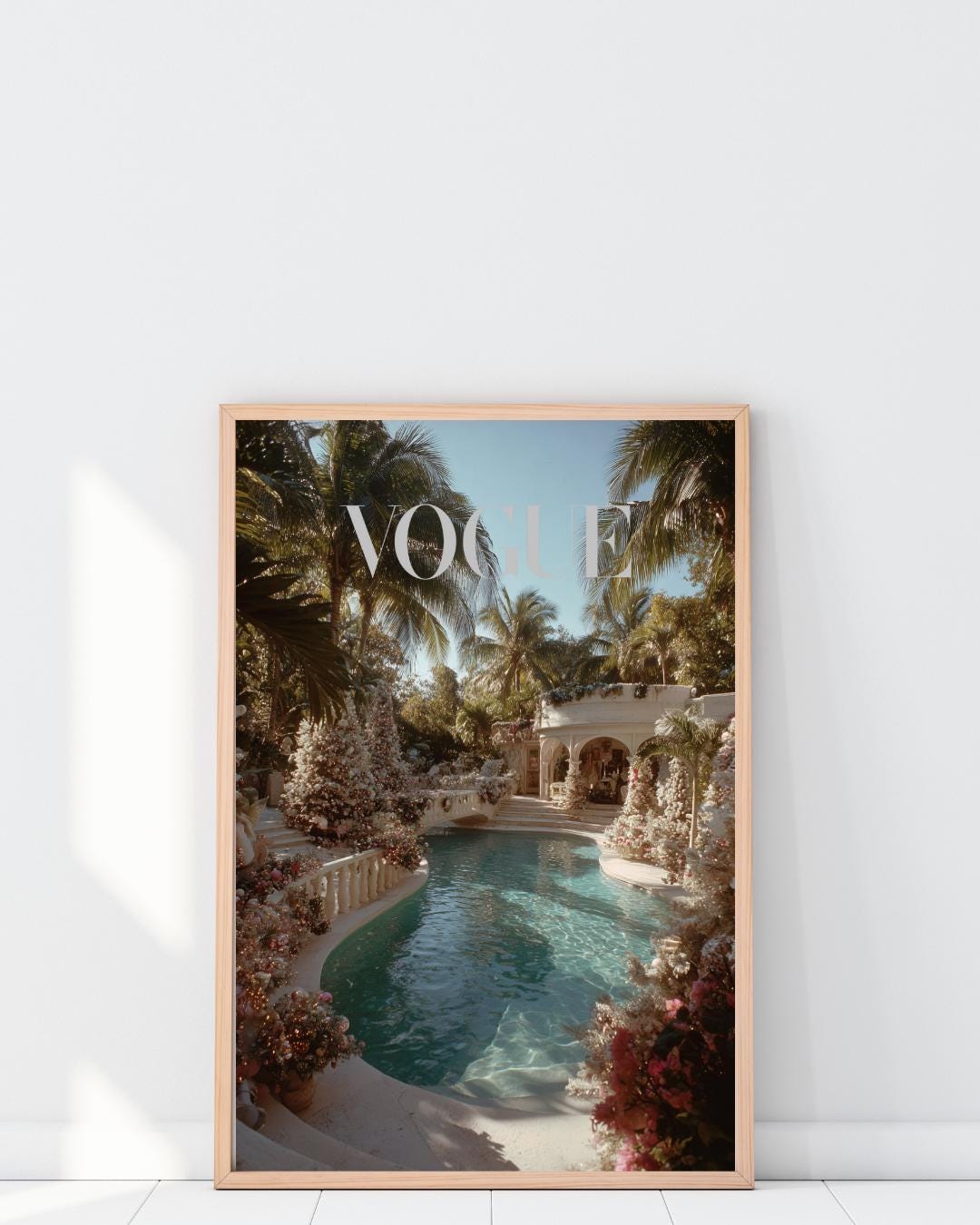 Tropical Villa Pool Poster | Ralph Lauren Style Matte Vertical Poster ...
