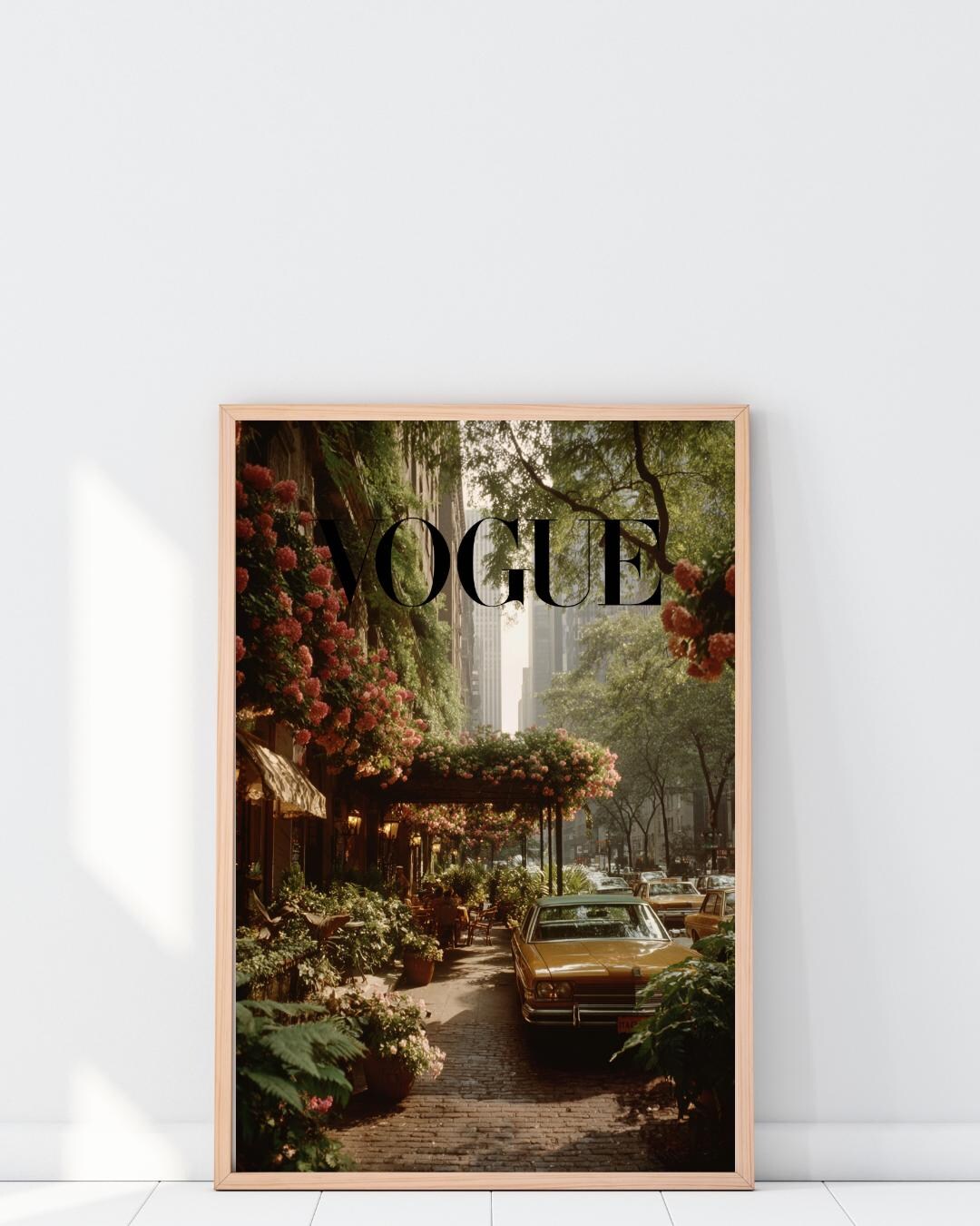 Vintage Vogue City Poster | Matte Vertical Print | 1970s Taxi Street ...