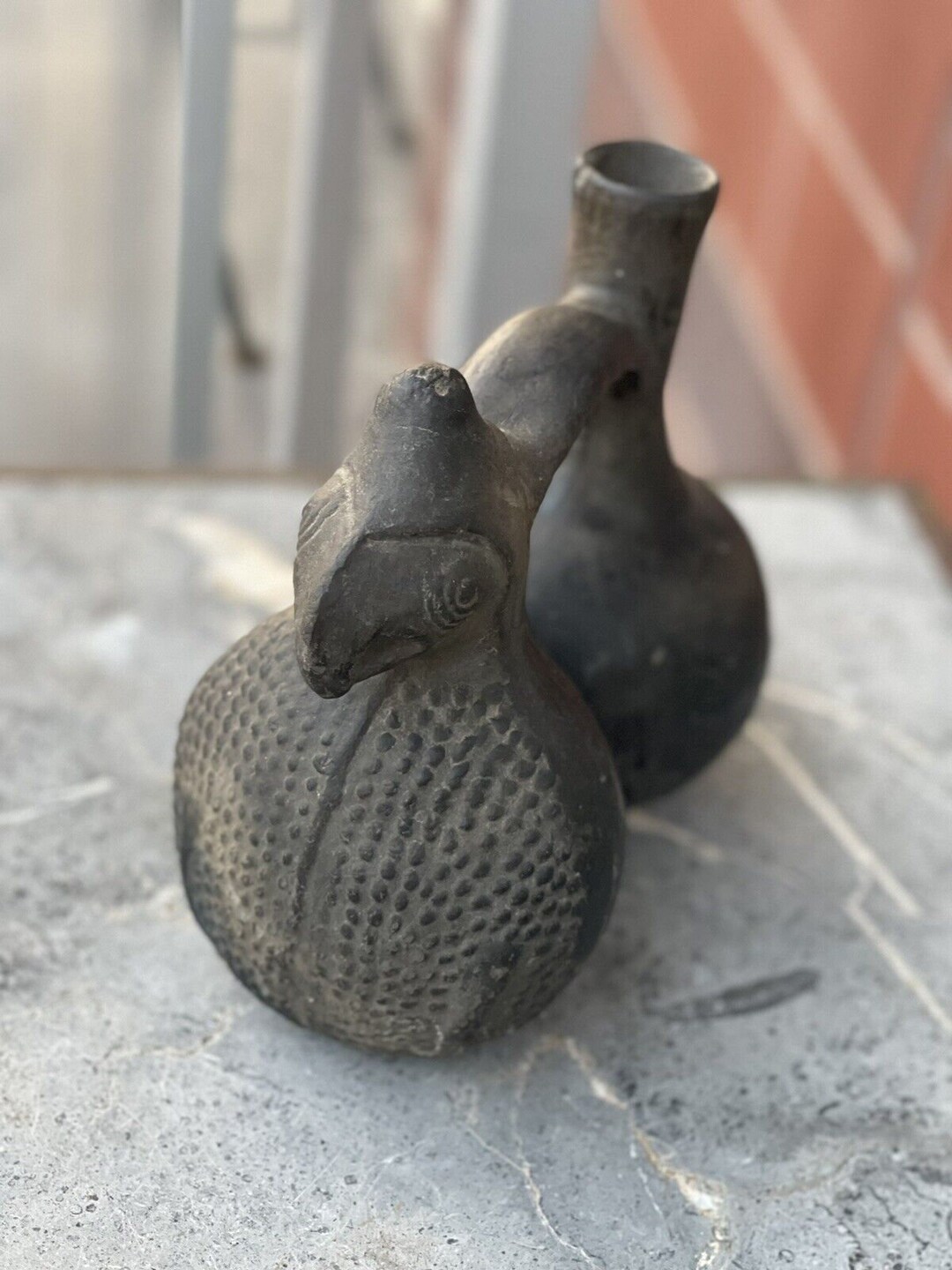 Pre-columbian Chimu Toucan Pot Blackware Pottery Figural Whistling ...