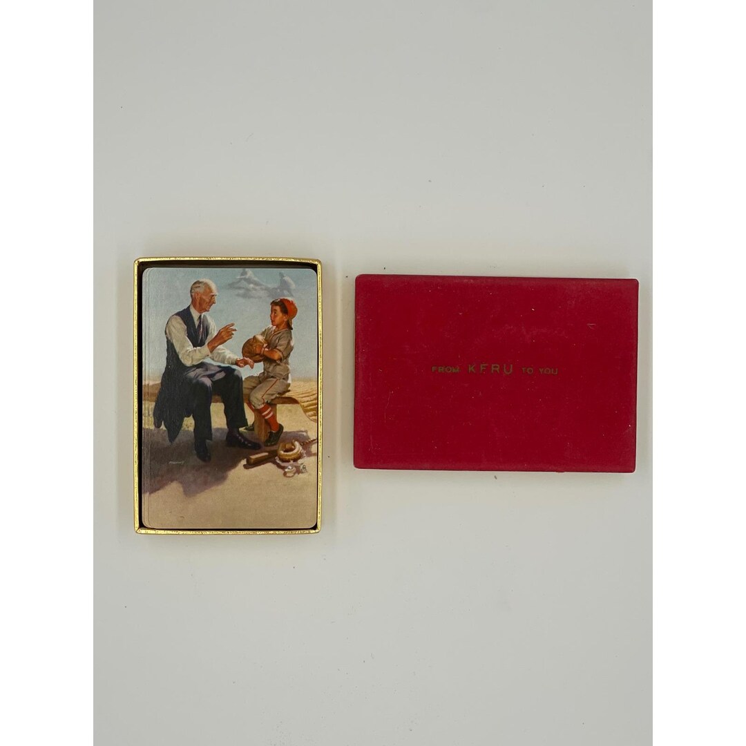 Vintage Playing Cards Baseball Art Complete Deck Gold Edges Collectible ...