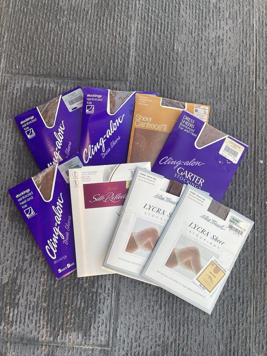 Vintage Sears Cling-alon Classic Support Pantyhose Sandstone 2 Pair in ...