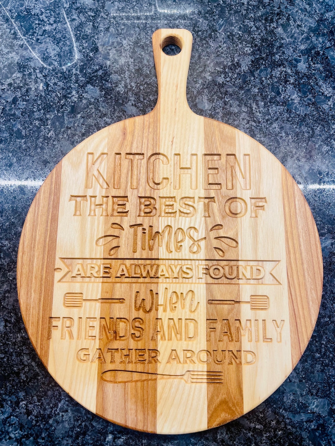 Engraved Bread Board With Handle, Chopping Board With Saying for Rustic ...