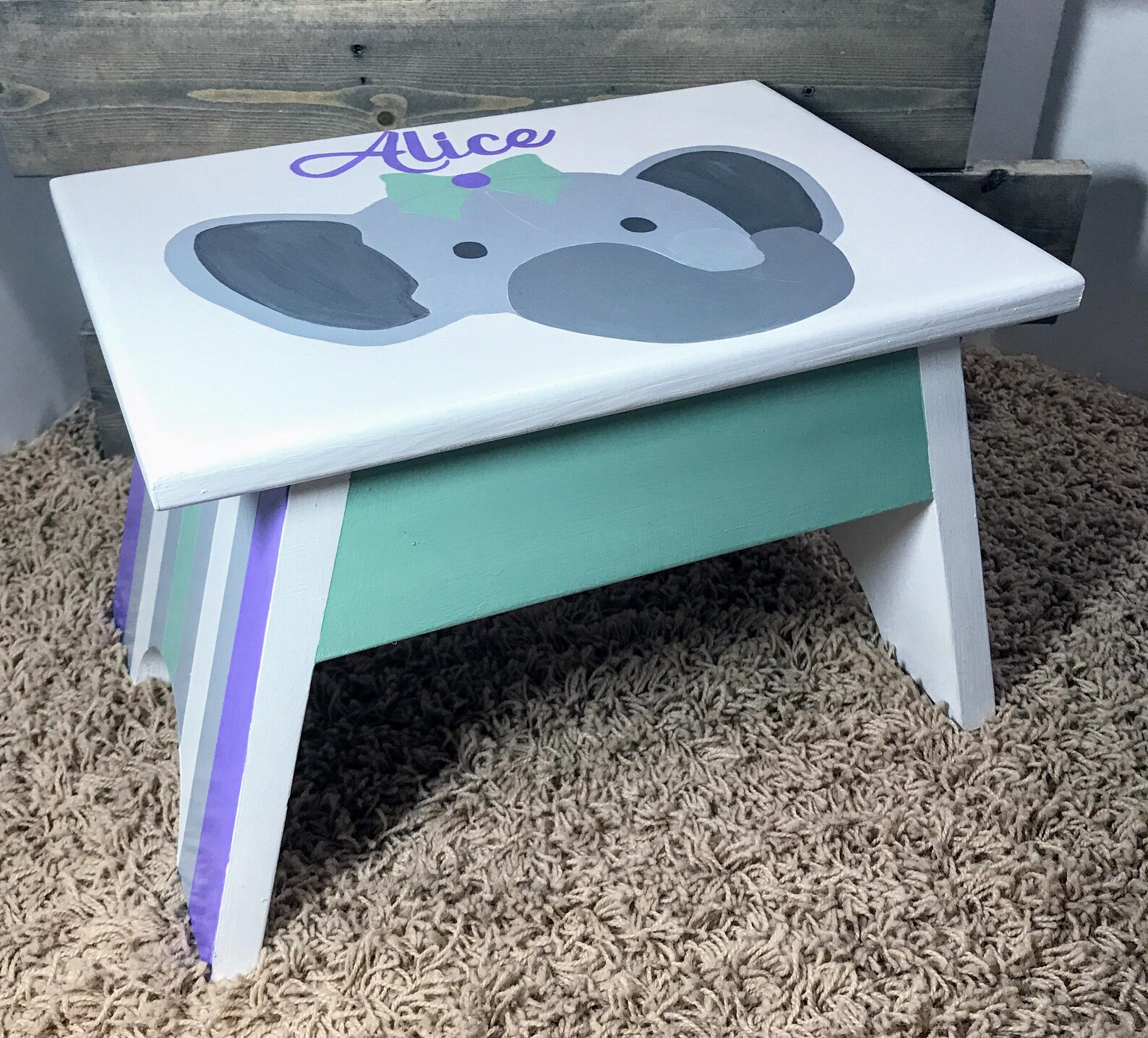 Foot Stool Step Stool Elephant Bathroom Decor Girl Decor | Etsy