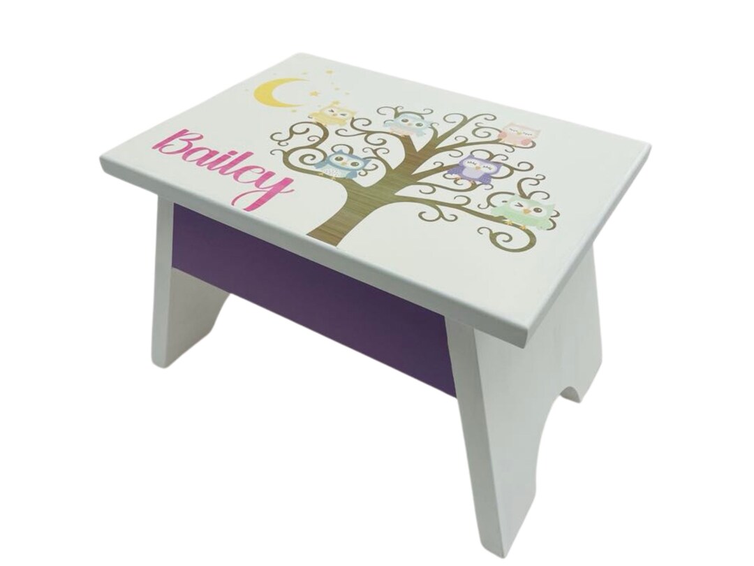 Montessori Furniture Foot Stool, Colorful Owl Playroom Furniture, Owl ...