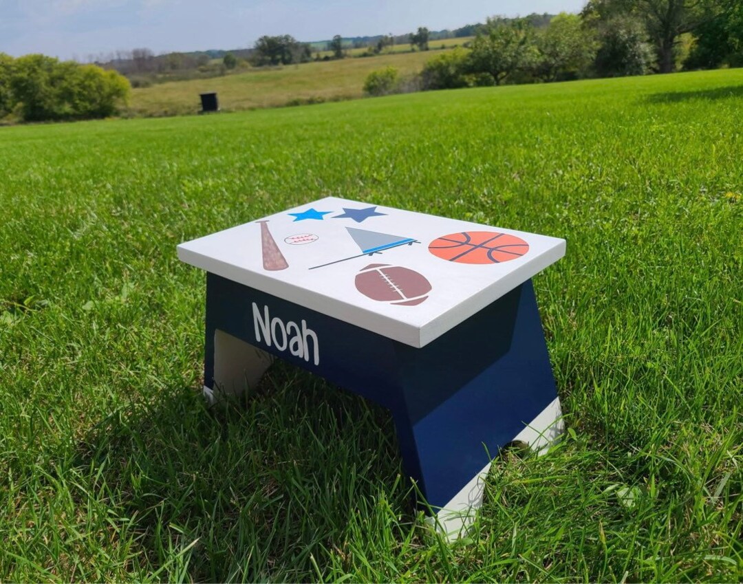 Wood Step Stool, Hand Painted Stool, Gifts for Kids, Personalized Gifts ...