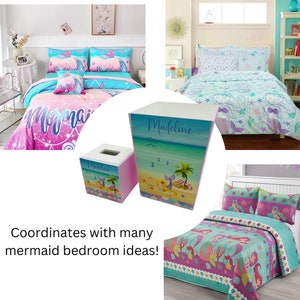 Mermaid Tissue Box Cover, Decorative Wood Box, Accent for Bathroom ...