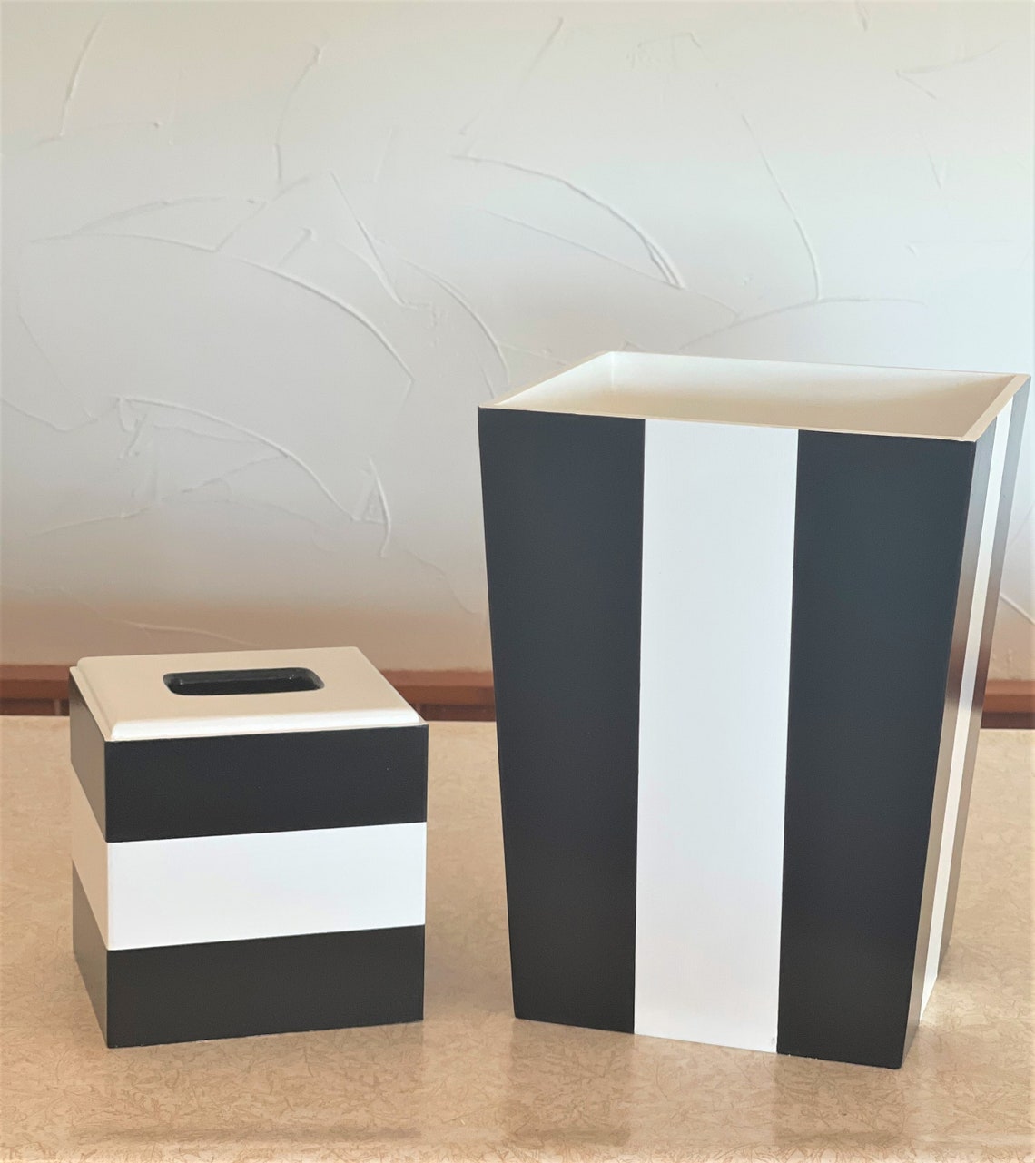 Trash Can Tissue Box Cover Wood Trash Can Wooden Tissue | Etsy