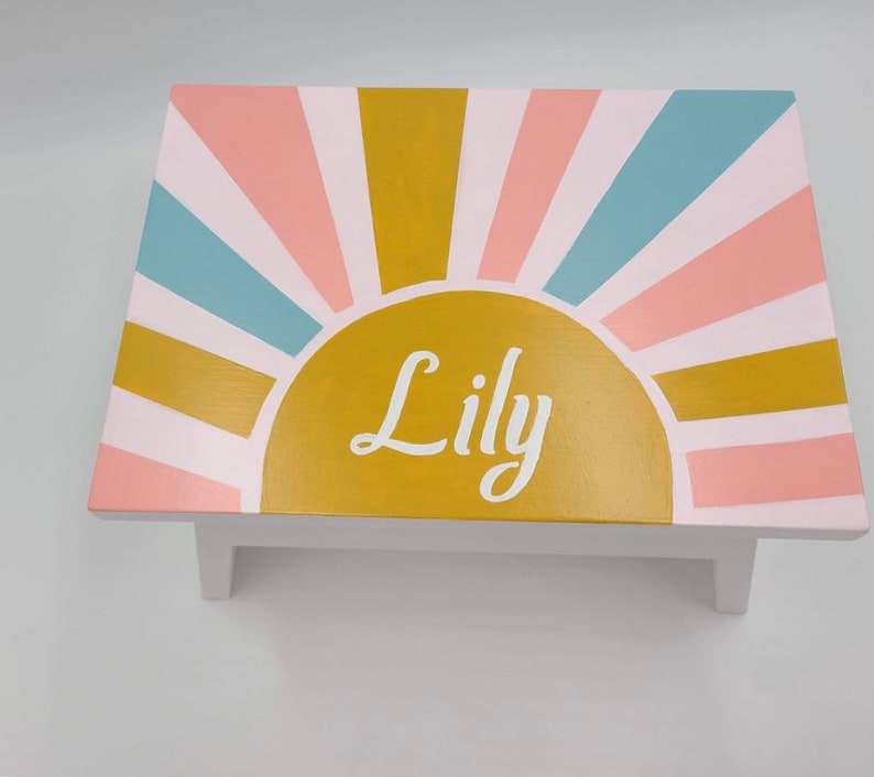 Personalized BOHO Foot Stool Name Stool Step Stool for - Etsy
