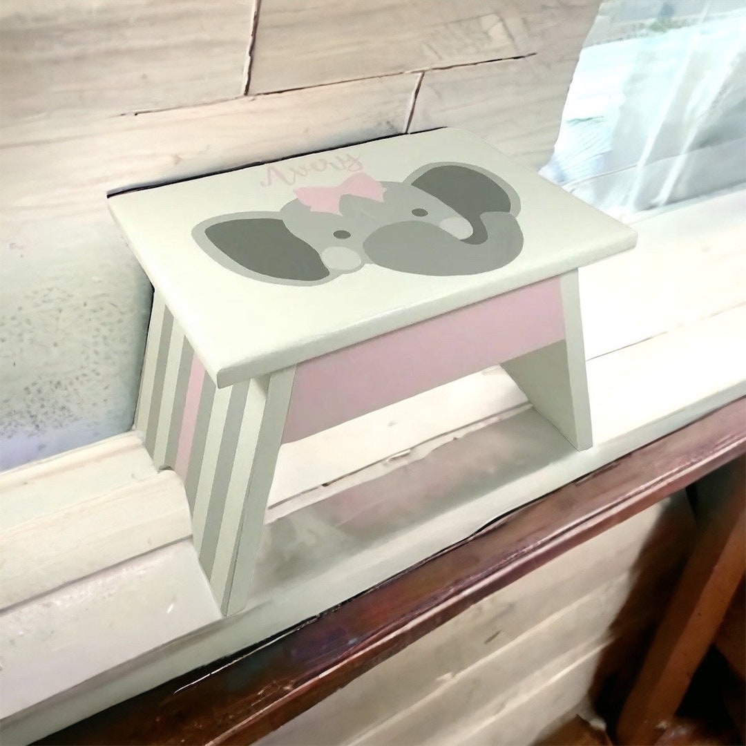 Foot Stool Step Stool Elephant Bathroom Decor Girl Decor - Etsy