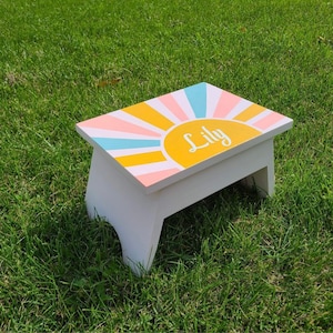 Personalized BOHO Foot Stool Name Stool Step Stool for Toddler Hand ...