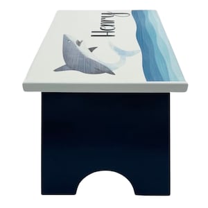 Ocean Inspired Style Great White Shark Footstool, Name Stool for Kids ...