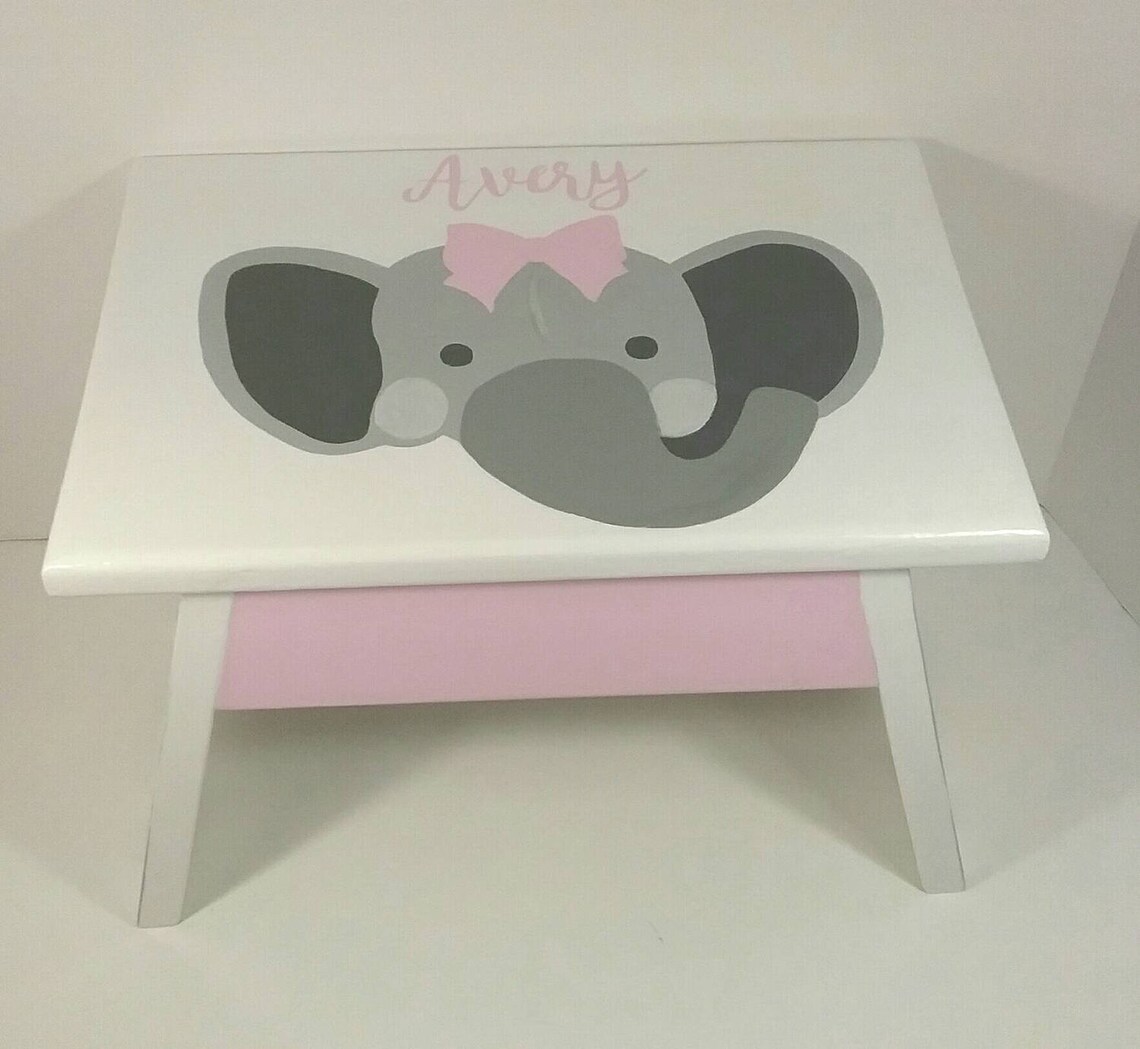 Foot Stool Step Stool Elephant Bathroom Decor Girl Decor | Etsy